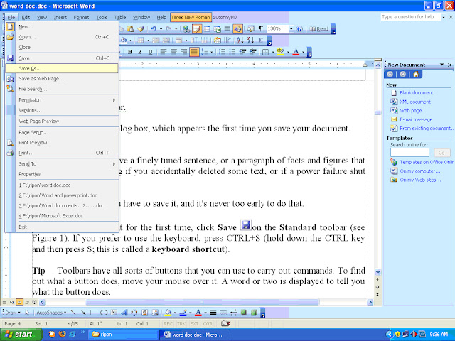 Microsoft Office Word Part (A) ~ RIPON COMPUTERS