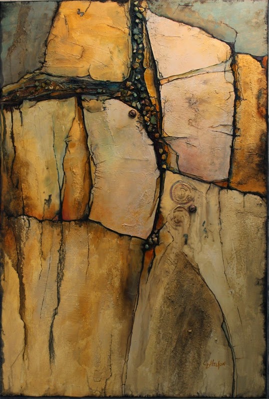 CAROL NELSON FINE ART BLOG: "Wood Rock" mixed media geologic abstract ...