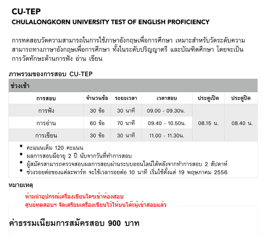 สิ่งที่ต้องรู้สำหรับผู้เริ่มสอบ CU-TEP: สิ่งที่ต้องรู้สำหรับผู้เริ่มสอบ ...