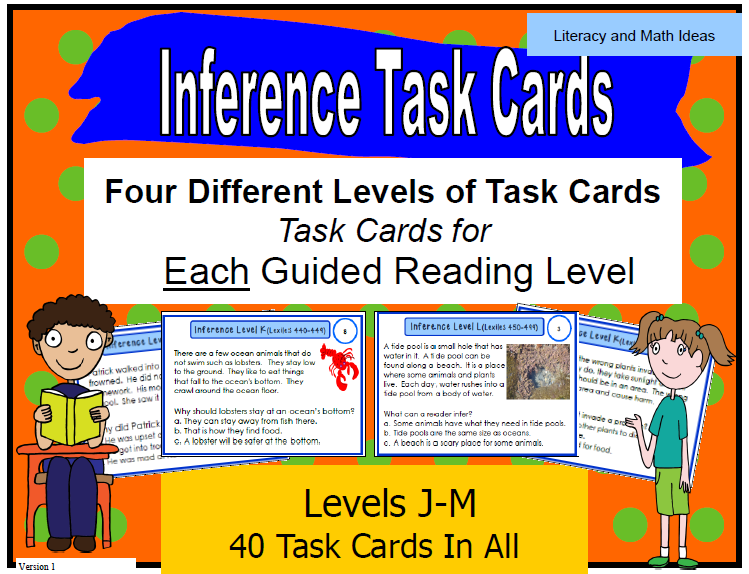 Literacy & Math Ideas: Guided Reading Task Cards That Are Organized By ...