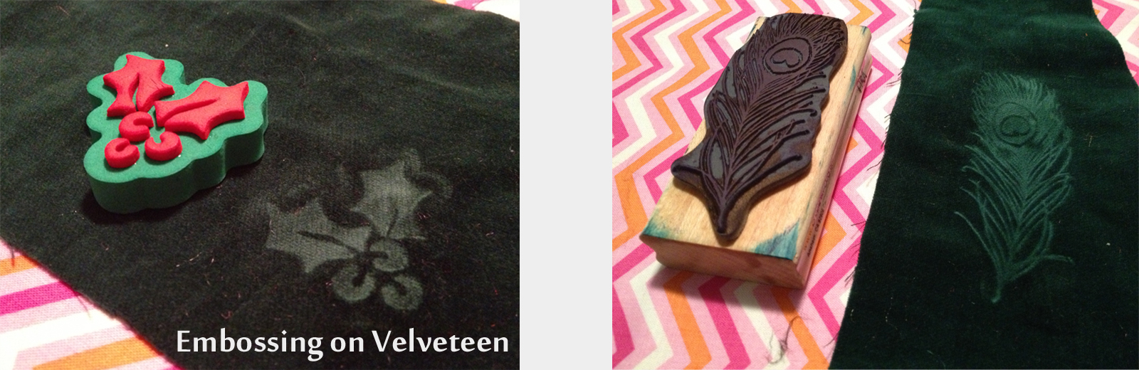 DIY Tutorial: Embossing on Velvet with Rubber Stamps