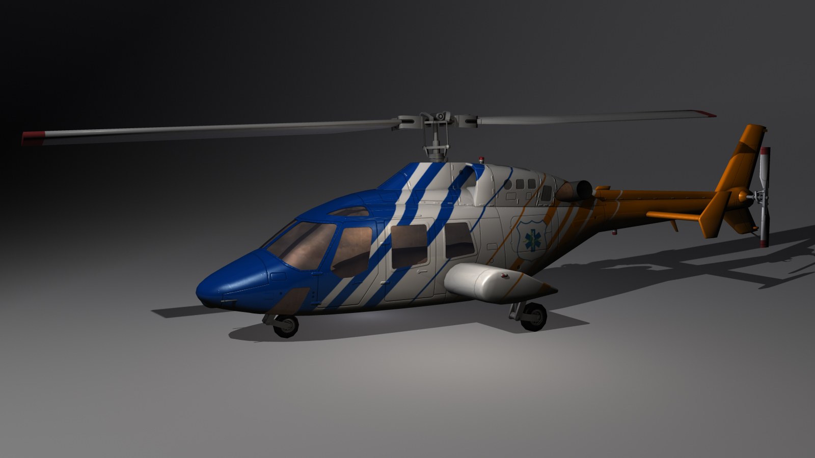 None More Black: Bell 222 MentalRay renders