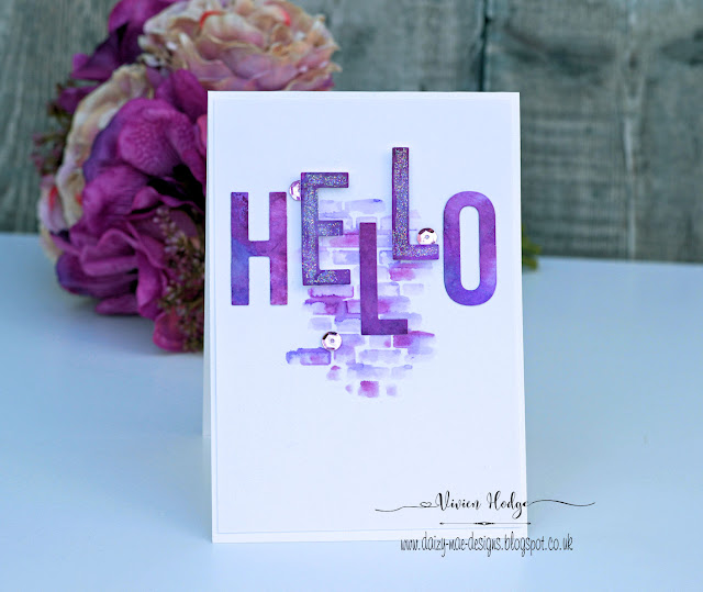Daizy-Mae-Designs: Purple Hello card