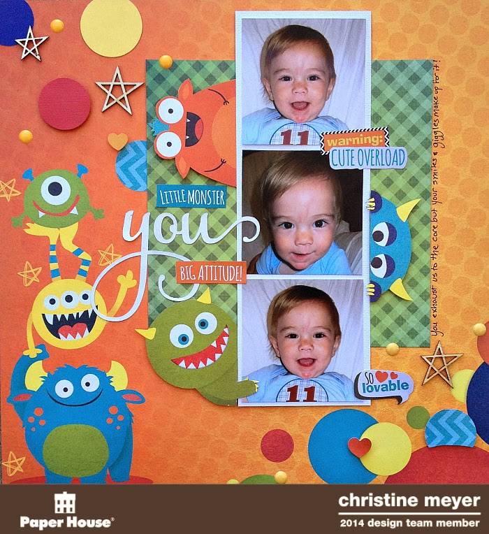 Scrapping with Christine: Little Monster Layout - Paper House Productions