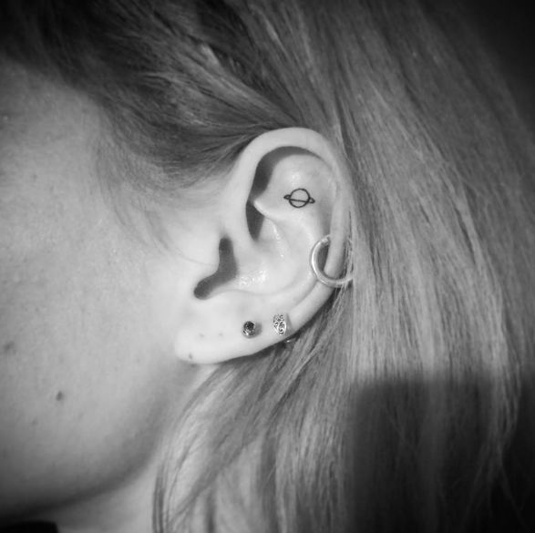 50 Tiny and Cute Ear Tattoos Designs and Ideas (2018) | TattoosBoyGirl