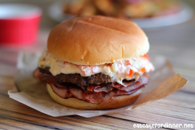 Eat Cake For Dinner: Grilled Ham and Pimento Cheese Burgers