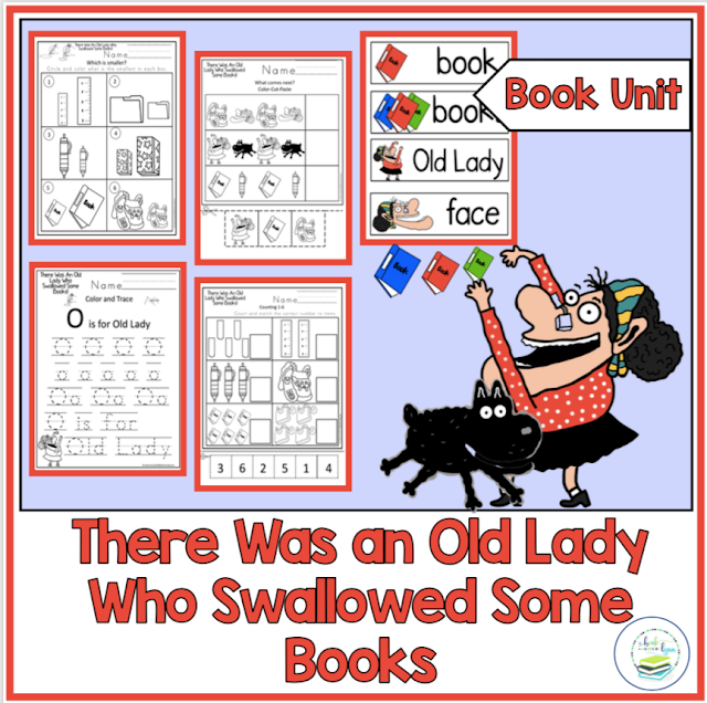 THERE WAS AN OLD LADY WHO SWALLOWED SOME BOOKS! BOOK UNIT ~ Book Units ...