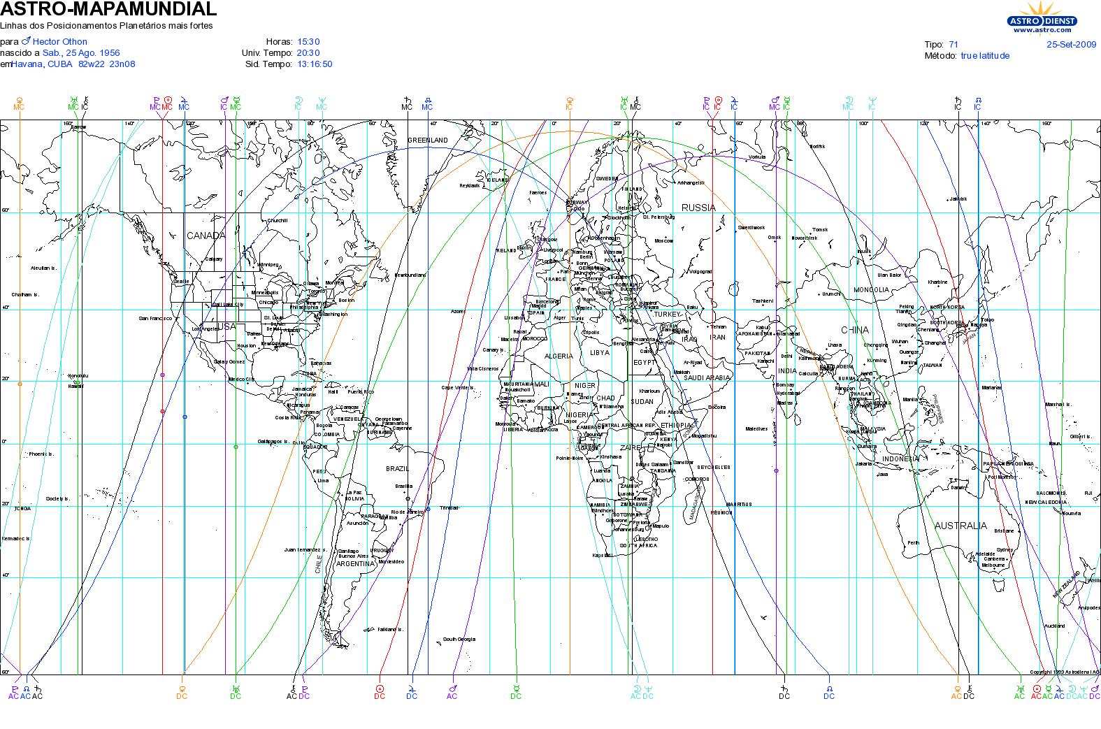 O que é Mapa Natal?: Mapa astrocartográfico