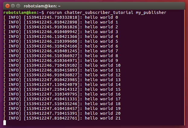 ROSTHAI สร้างหุ่นยนต์ด้วย ROS: สร้าง Packages ของ ROS และ Hello World