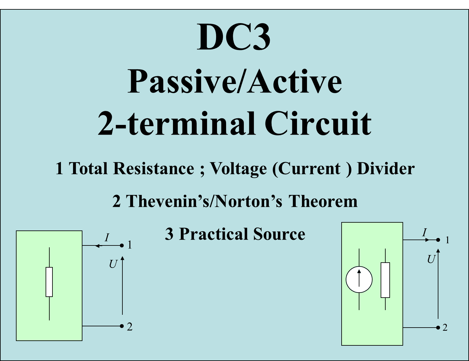 Let the good times roll: DC3 Passive/Active 2-terminal Circuit
