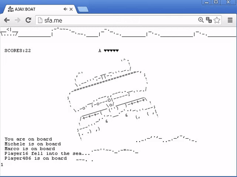 ASCII Art Boats: List of GIFs