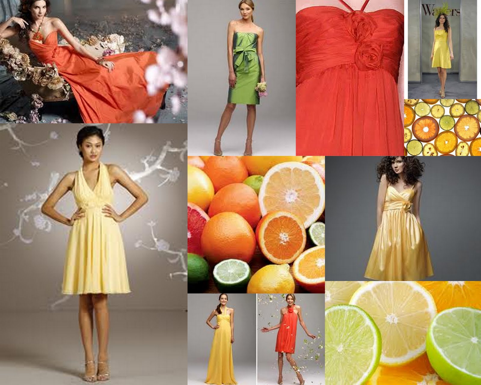 the serendipitist: Citrus Colored Bridesmaids Dresses
