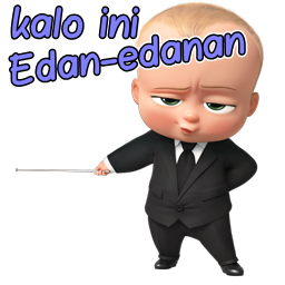 Sticker Status Lucu Gambar Bos Kecil PNG