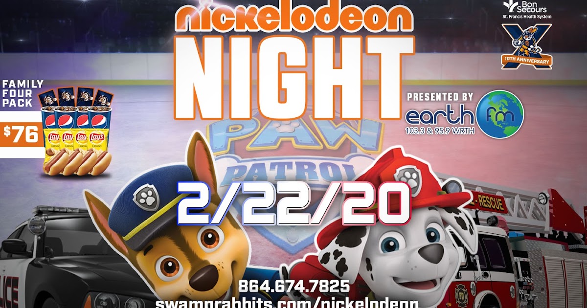 NickALive!: The Greenville Swamp Rabbits to Host Nickelodeon Night ...