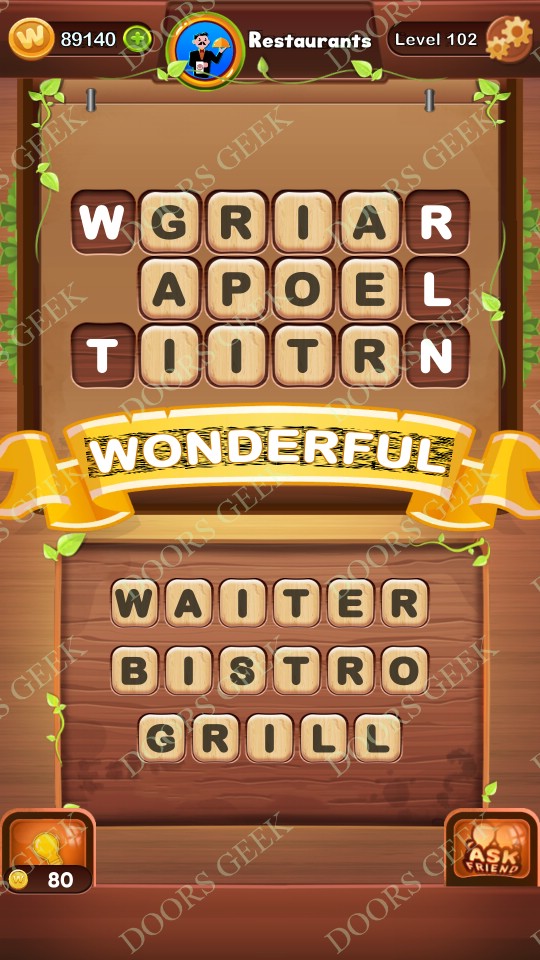 Word Bright Level 102 Answers ~ Doors Geek
