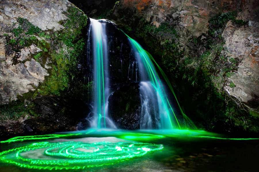 Neon Waterfalls from around the world