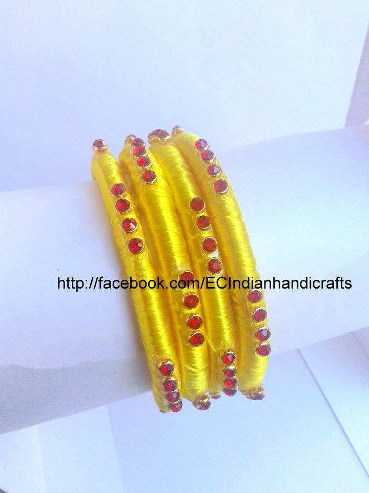 Easy Crafts - Explore your creativity: Silk thread bangle design- Part 2
