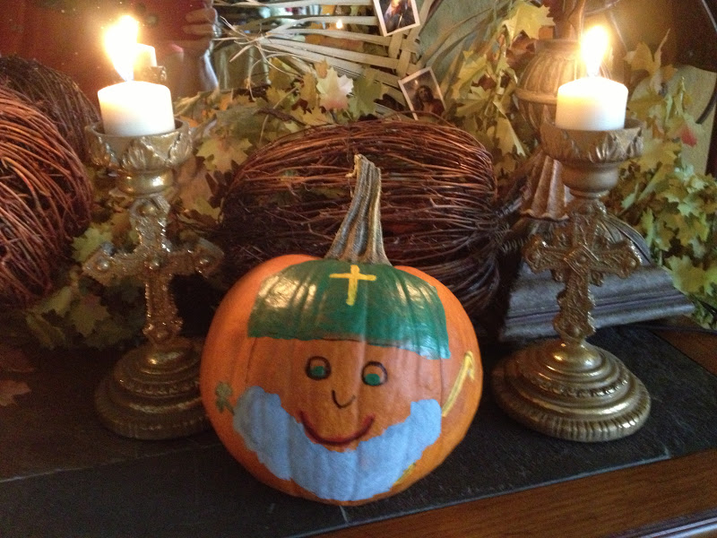 Family At The Foot Of The Cross: All Saint's Day Pumpkin Art