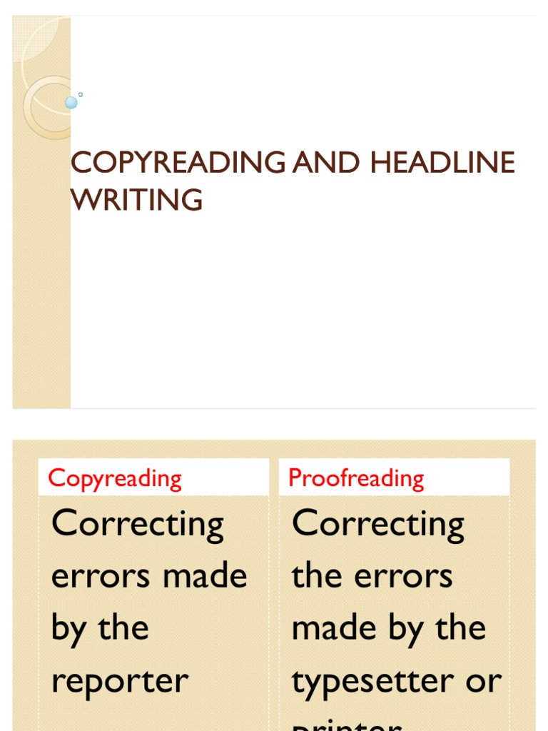 copyreading and headline writing - philippin news collections