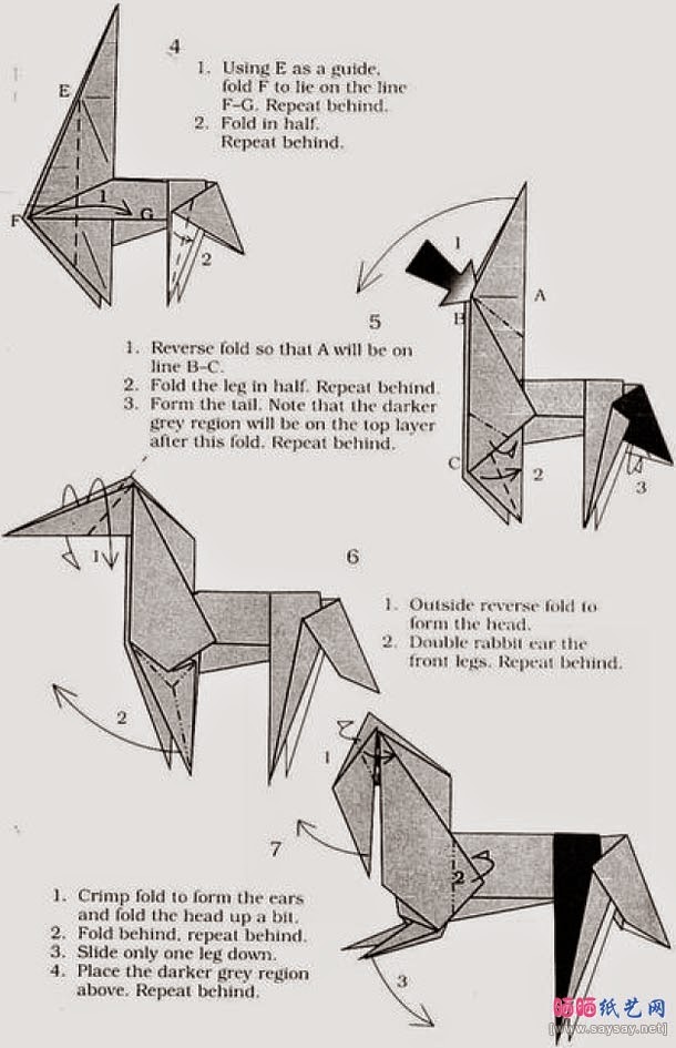 origami horse instructions ~ easy origami instructions for kids crafts