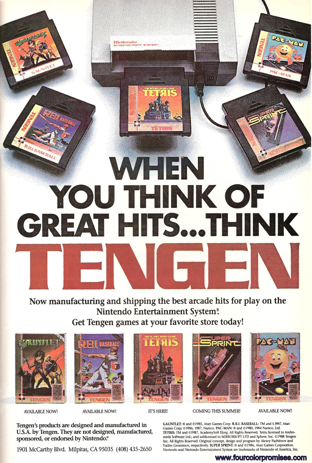 Four Color Promises: Tengen games for the NES