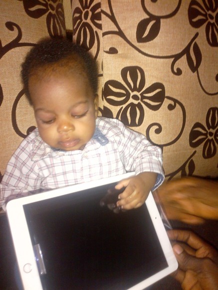 Beautiful Baby with Apple iPad Air