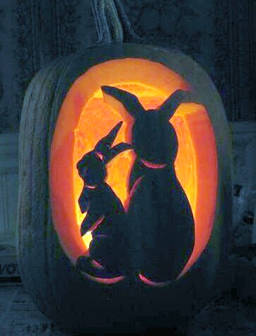 Rabbit Ramblings: Bun o' lanterns -- Bunny pumpkins for Halloween