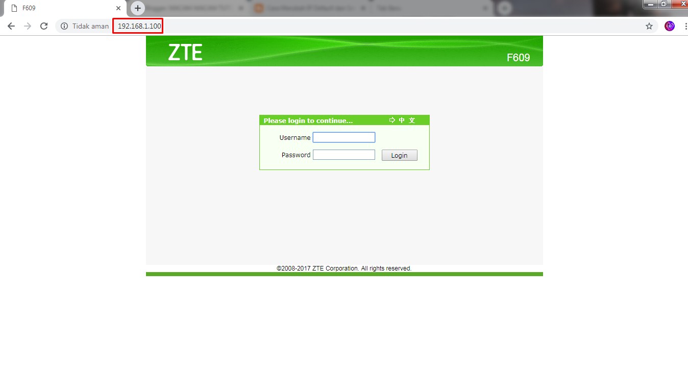 Cara ganti IP Modem indihome ZTE
