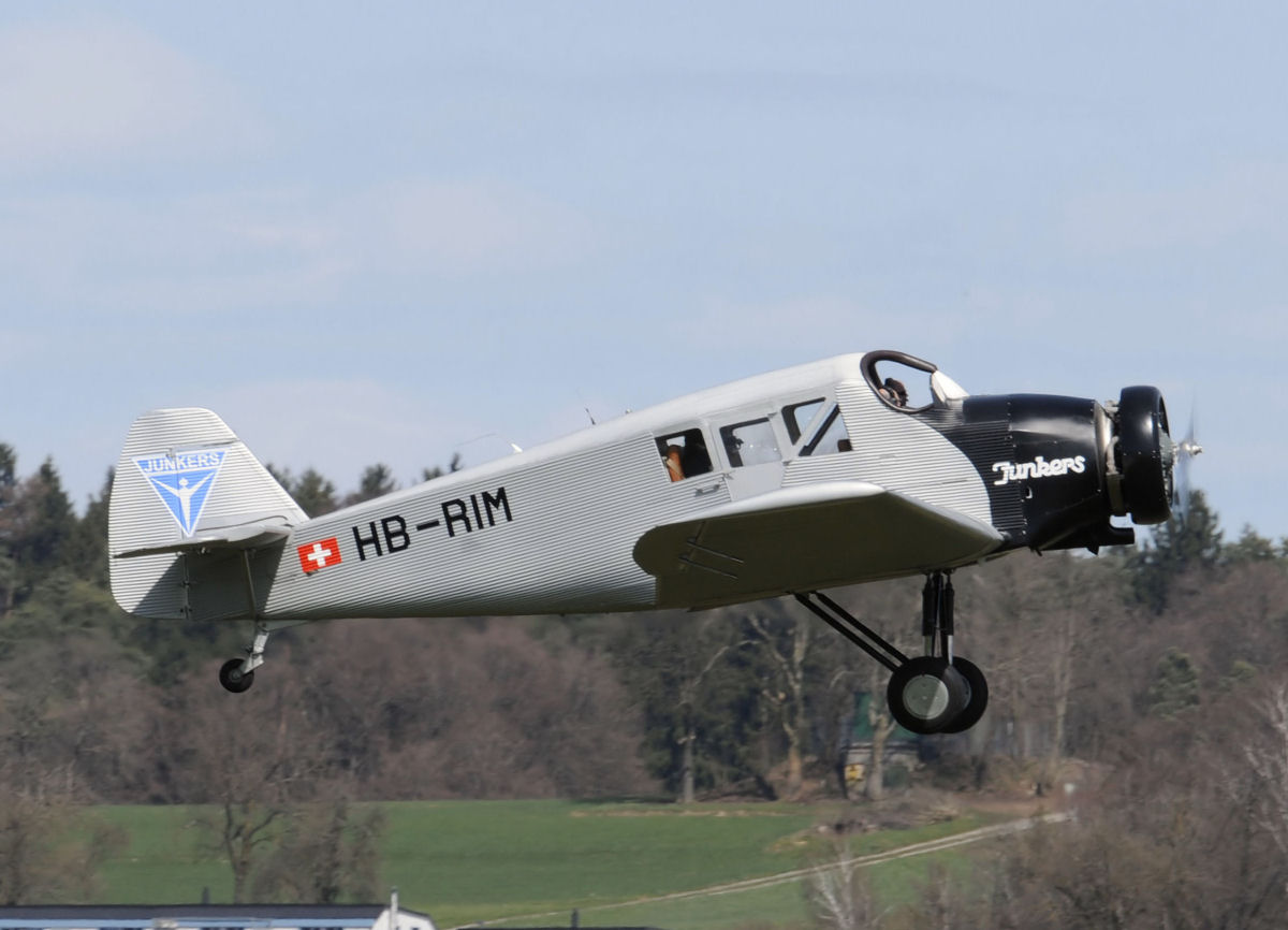 Kolben und Propellerturbinen Flugzeugtypen: Ju-Air Junkers F 13 HB-RIM