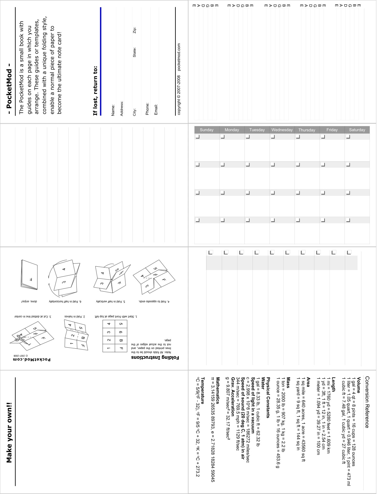 Biome Project Blog: Example Pocketmod