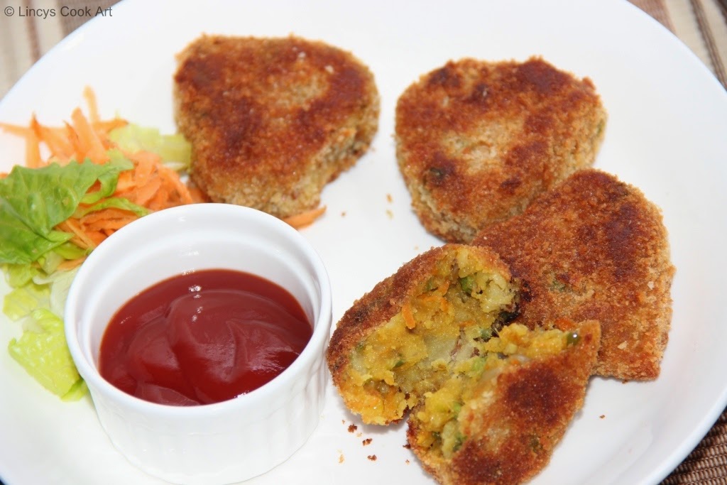 Vegetable Cutlets/ Vegetable Tikki/ Vegetable Patties ~ Lincy's Cook Art