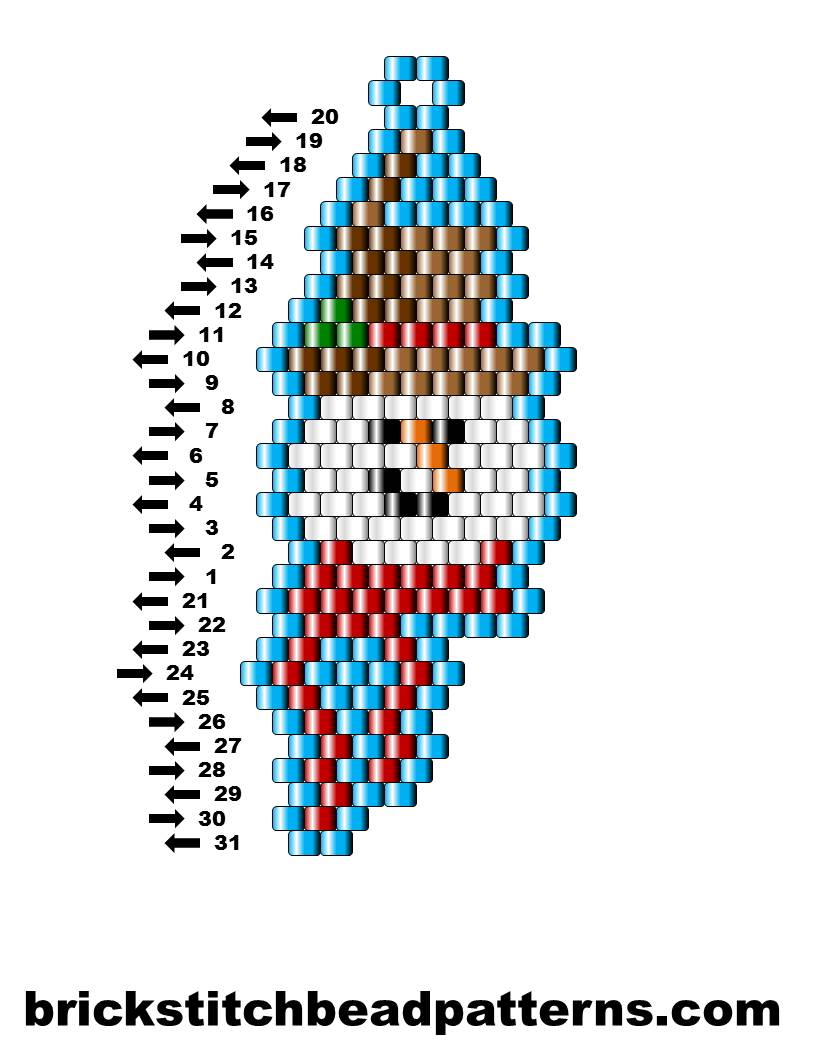 Brick Stitch Bead Patterns Journal: Snow Man Smiling Free Christmas ...