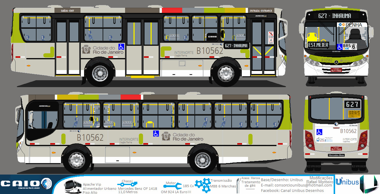 RALIVE TRANSPORTE: B10562 - Caio Apache Vip II Mercedes-Benz OF-1418