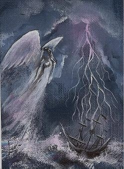 Art by Leola Walker (Southshoreartist): Tall ship, storm, Guardian ...