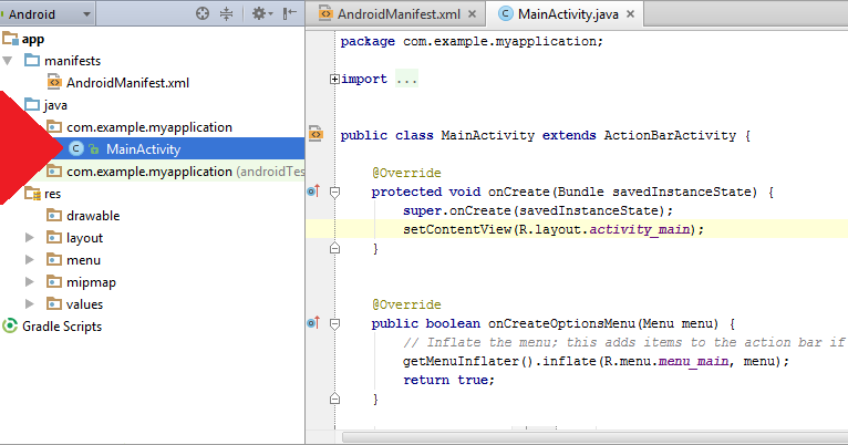 Linda Programación: Ubicación de MainActivity.java