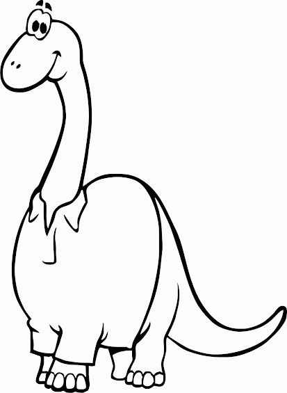 Mewarnai Gambar Brontosaurus Lagi Pakai Baju, Lucu Lohh - Contoh Anak PAUD
