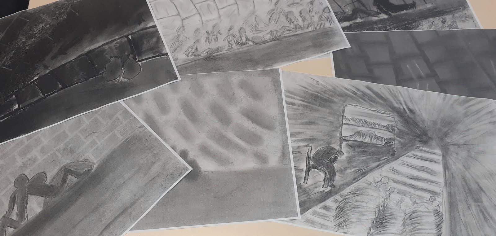 St Helen's Primary blog: Year 6 Art, inspired by Henry Moore drawings ...