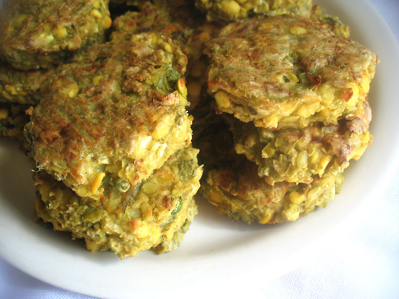 Savory Sage Green and Yellow Split Pea Rice Patties with Apple Chia ...