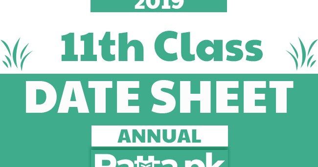 1st Year Date Sheet 2019 All Boards - Ratta.pk