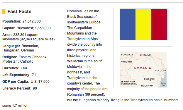 Munchkins: Romania: Fast Facts