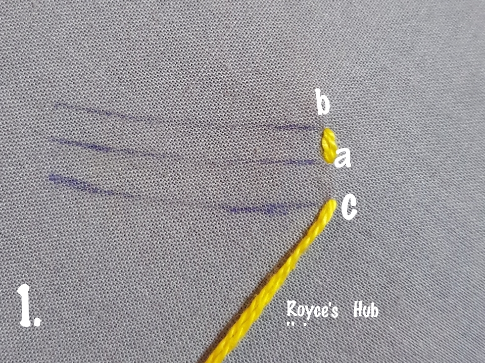 Royce's Hub: Decorative Embroidery Stitches: Basque Knot Stitch