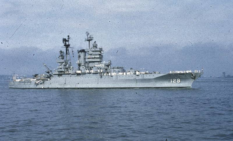 A pretty unique color shot of USS Mississippi in New York Harbor in May ...