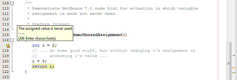 Inspired By Actual Events Netbeans 71s Unused Assignment And Dead Branch Hints