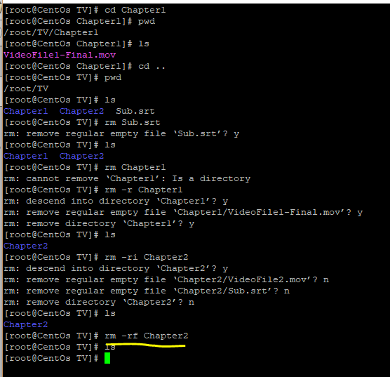 Remove Files and Directories Using Linux Terminal