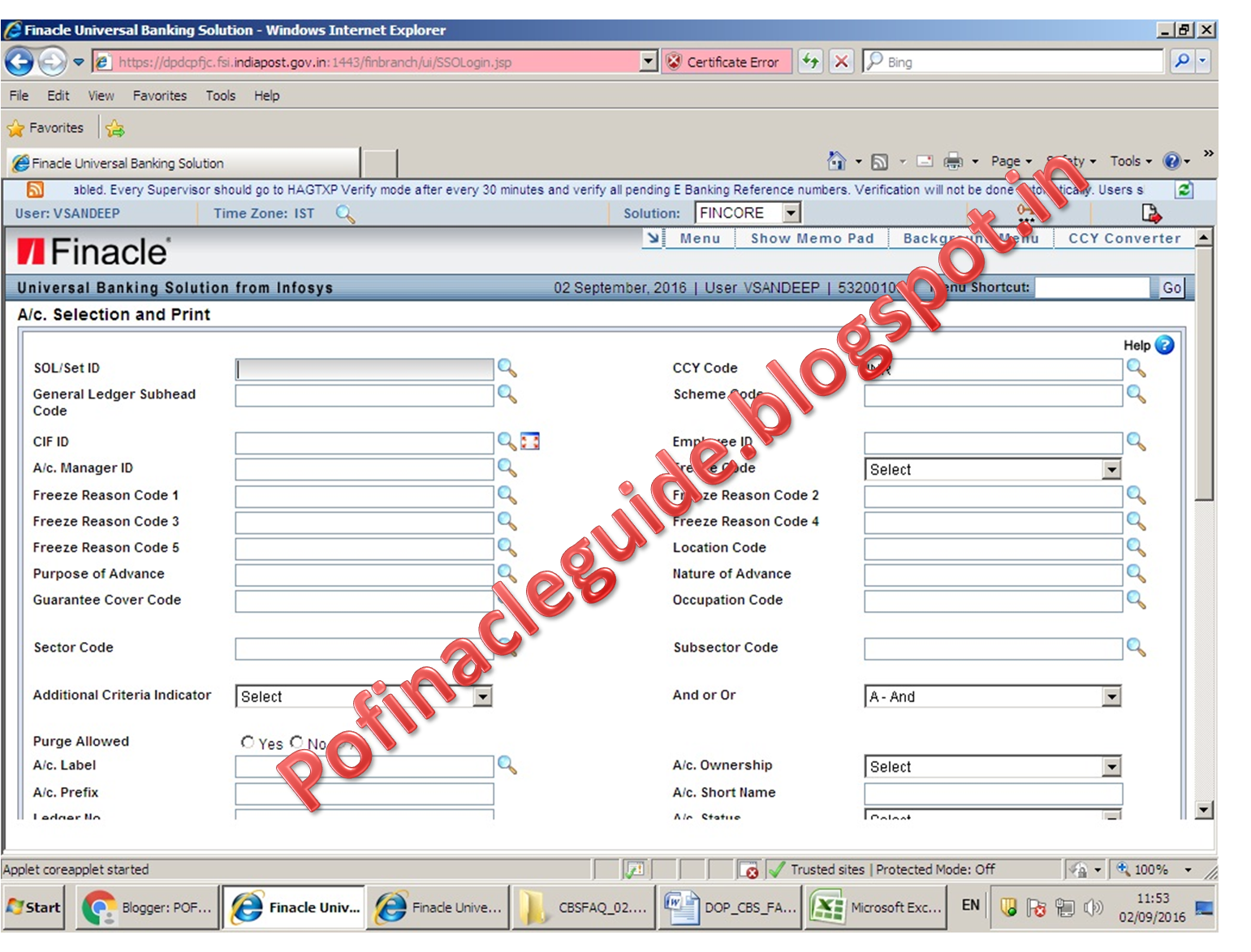 Procedure to know the number of BO accounts in DOP Finacle - POFINACLEGUIDE