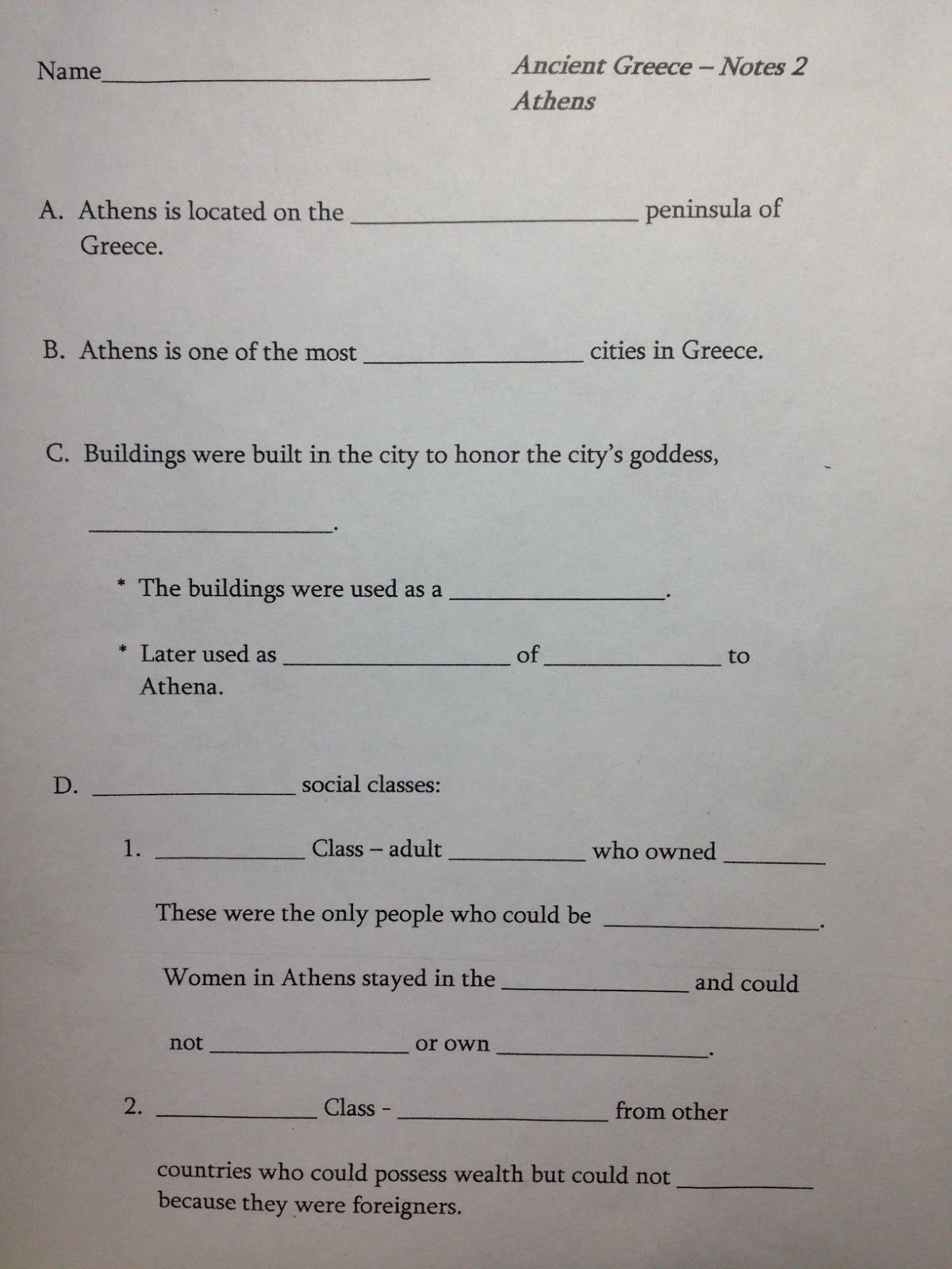 Mr. T's Social Studies: Unit 5: Ancient Greece & Rome - Athens