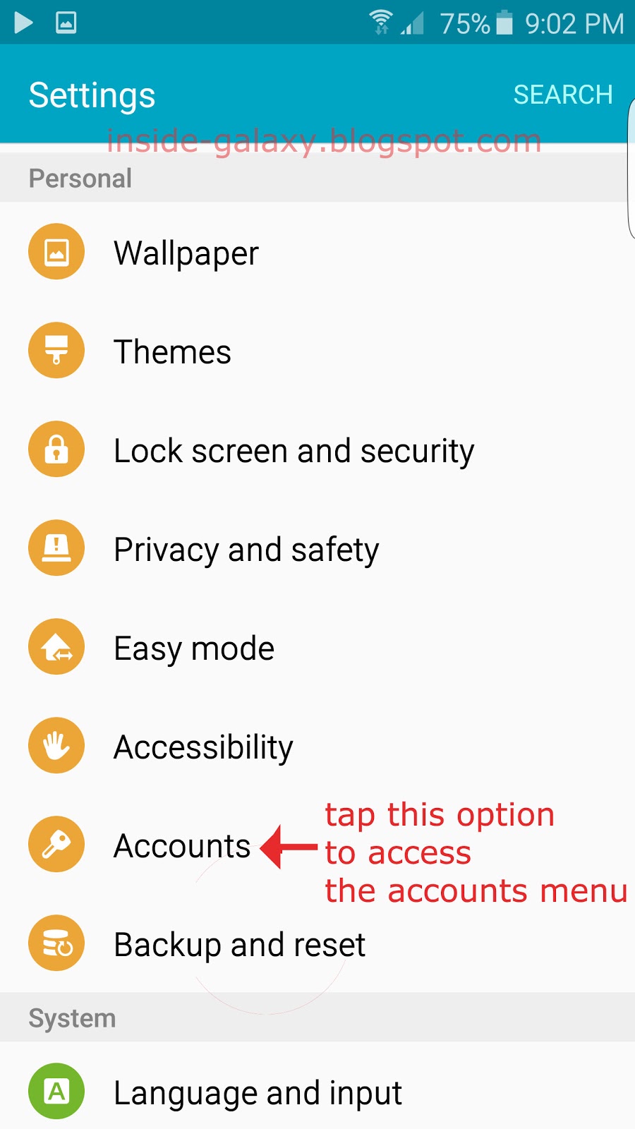 Inside Galaxy: Account