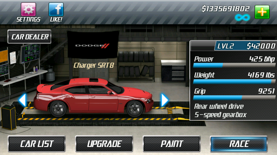 Drag Racing Tune Car V.1.5: Drag Racing tune car Dodge Charger SRT8(v.1.5)