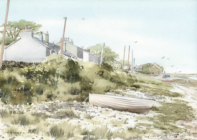 Morecambe & Lancaster Watercolour Prints: Sunderland Point I