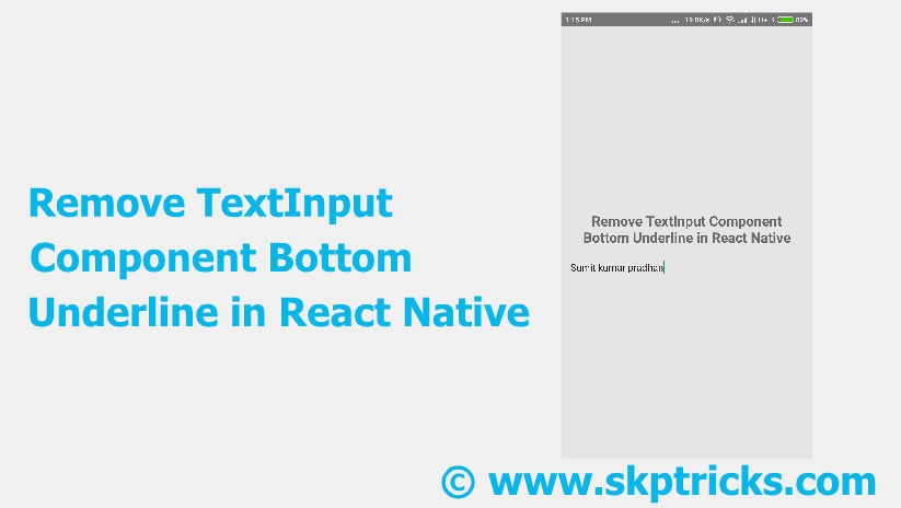 Remove TextInput Component Bottom Underline in React Native | SKPTRICKS Remove TextInput Component Bottom Underline in React Native | SKPTRICKS